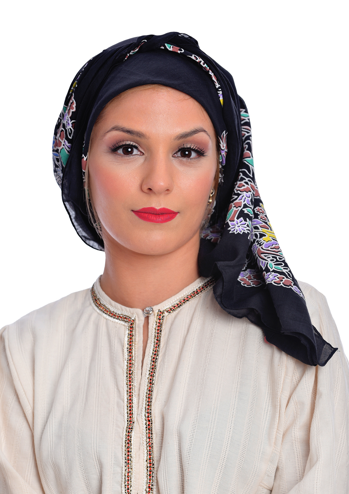 Traditional Scarf Greek Traditional Cotton Scarf Printed Flowers ...