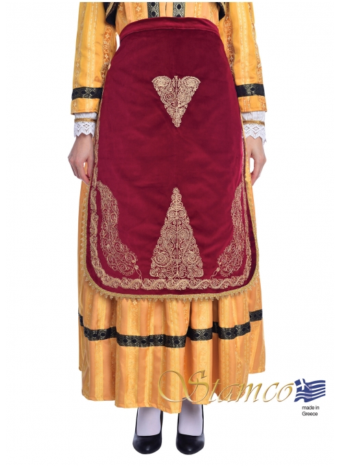 Embroidered Apron with gold thread Greek Costume : greek-costumes.com